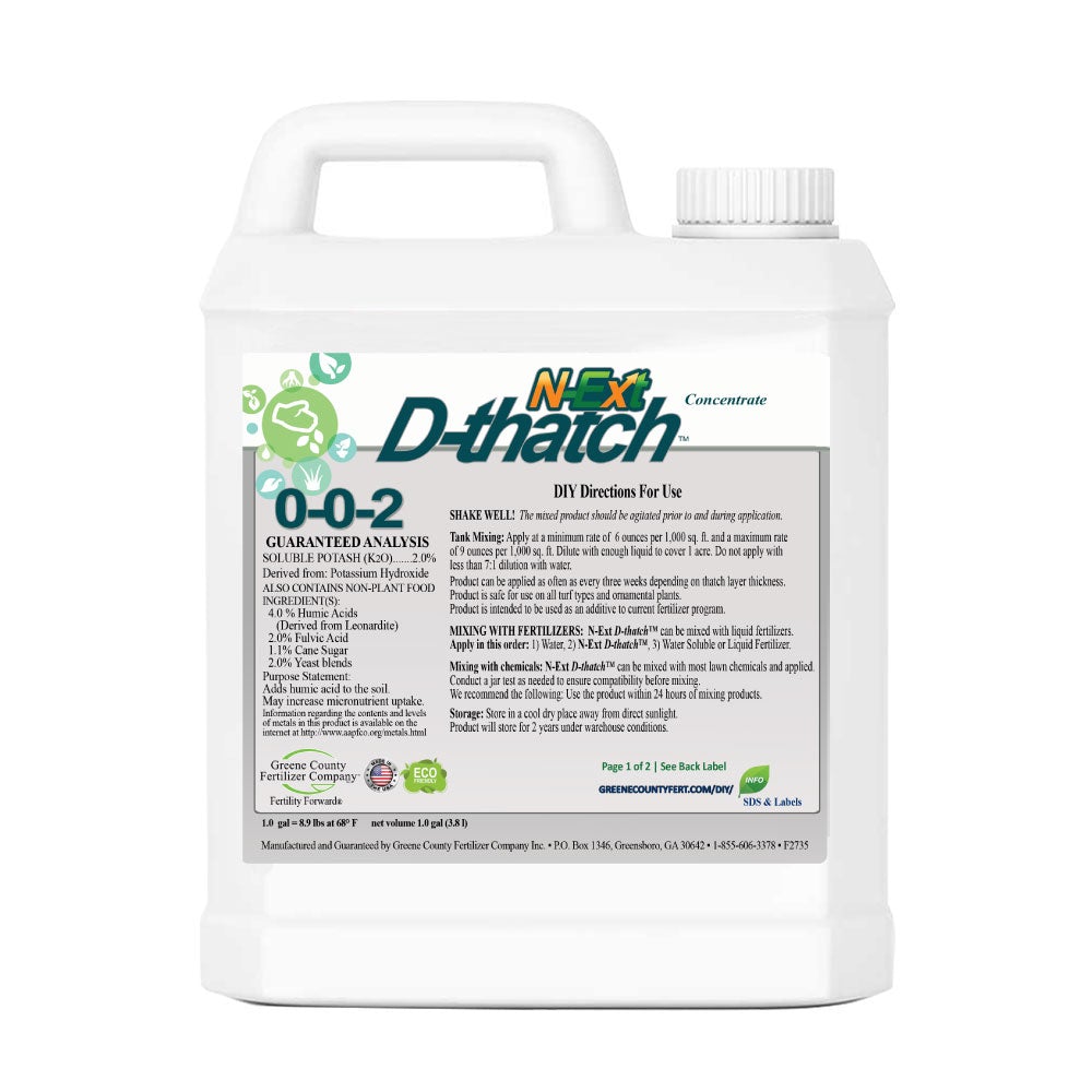 N-Ext D-Thatch Liquid Dethatcher | 0-0-2 – NC Grass Plugs